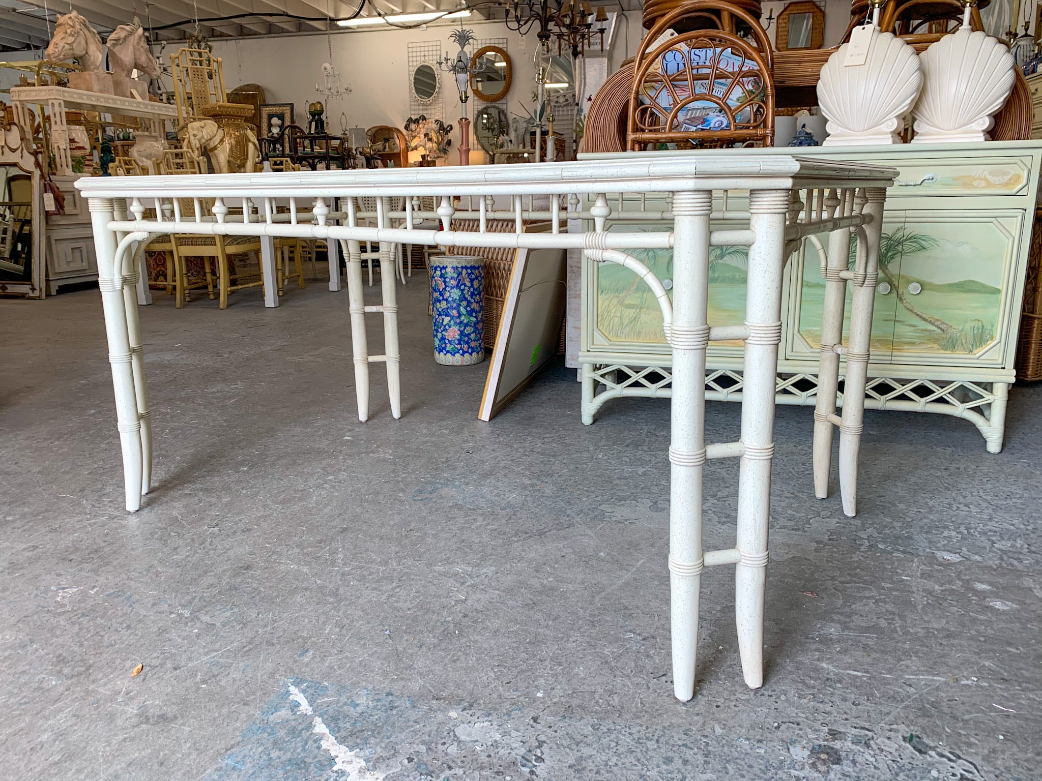 Faux bamboo dining table store